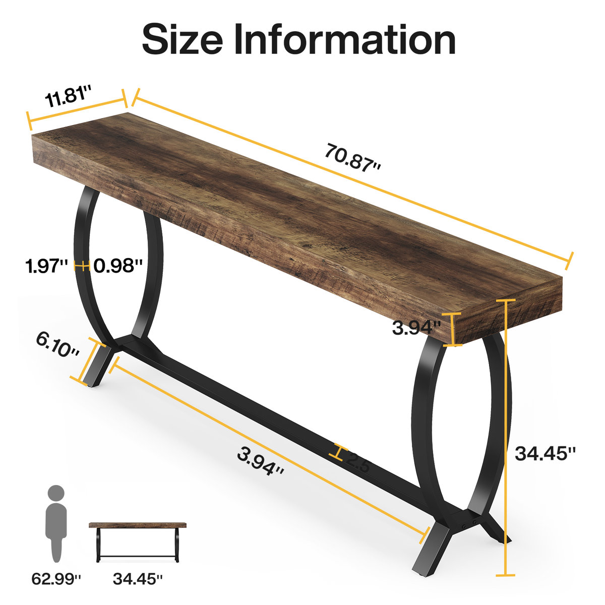17 Stories Hanfei 70.9'' Console Table & Reviews | Wayfair